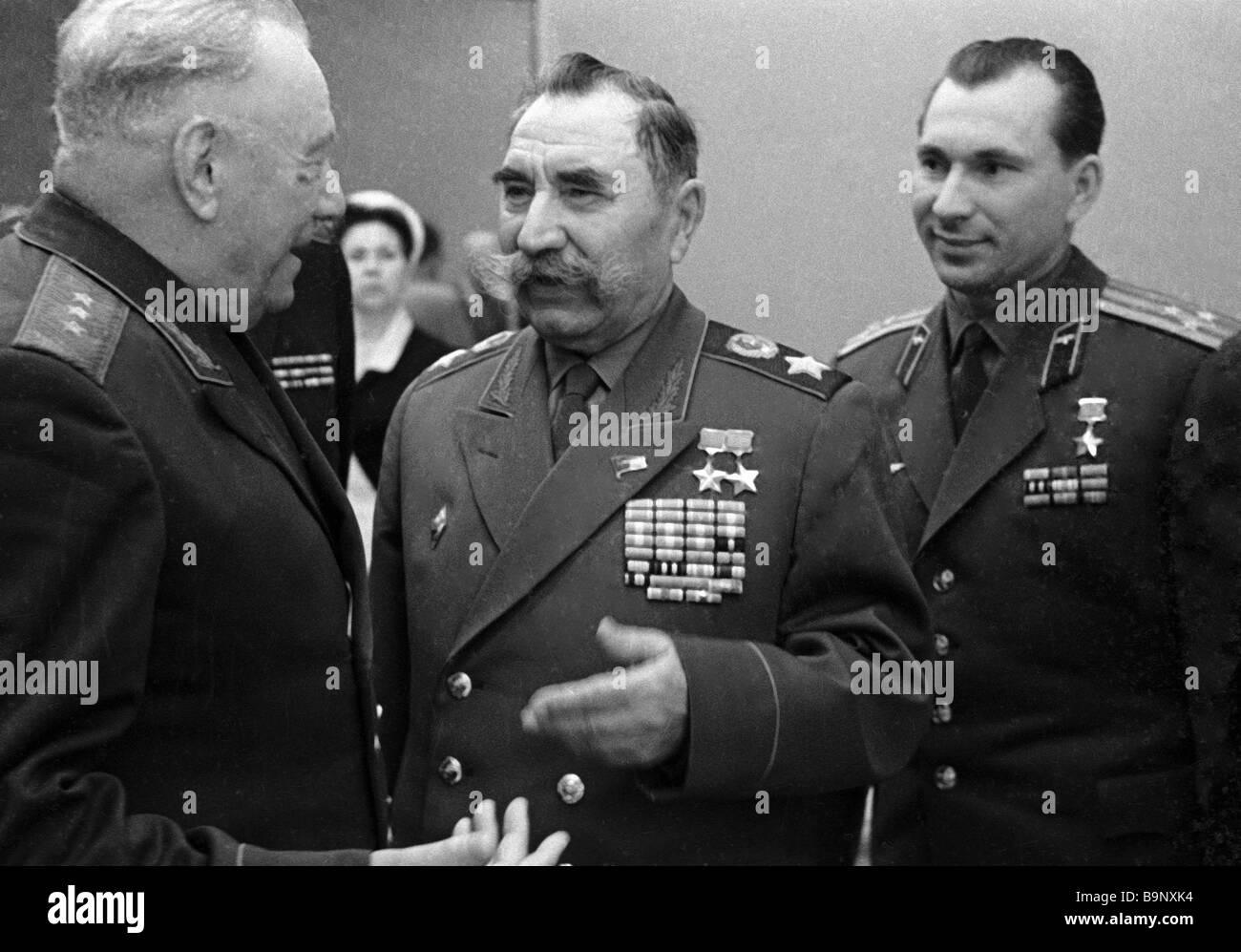 Marshal of the Soviet Union Semyon Budyonny center General Filipp ...