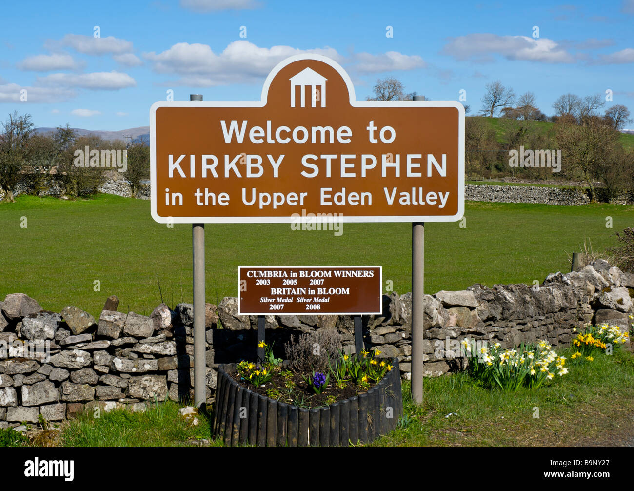 Sign for Kirkby Stephen, Cumbria, England UK Stock Photo - Alamy