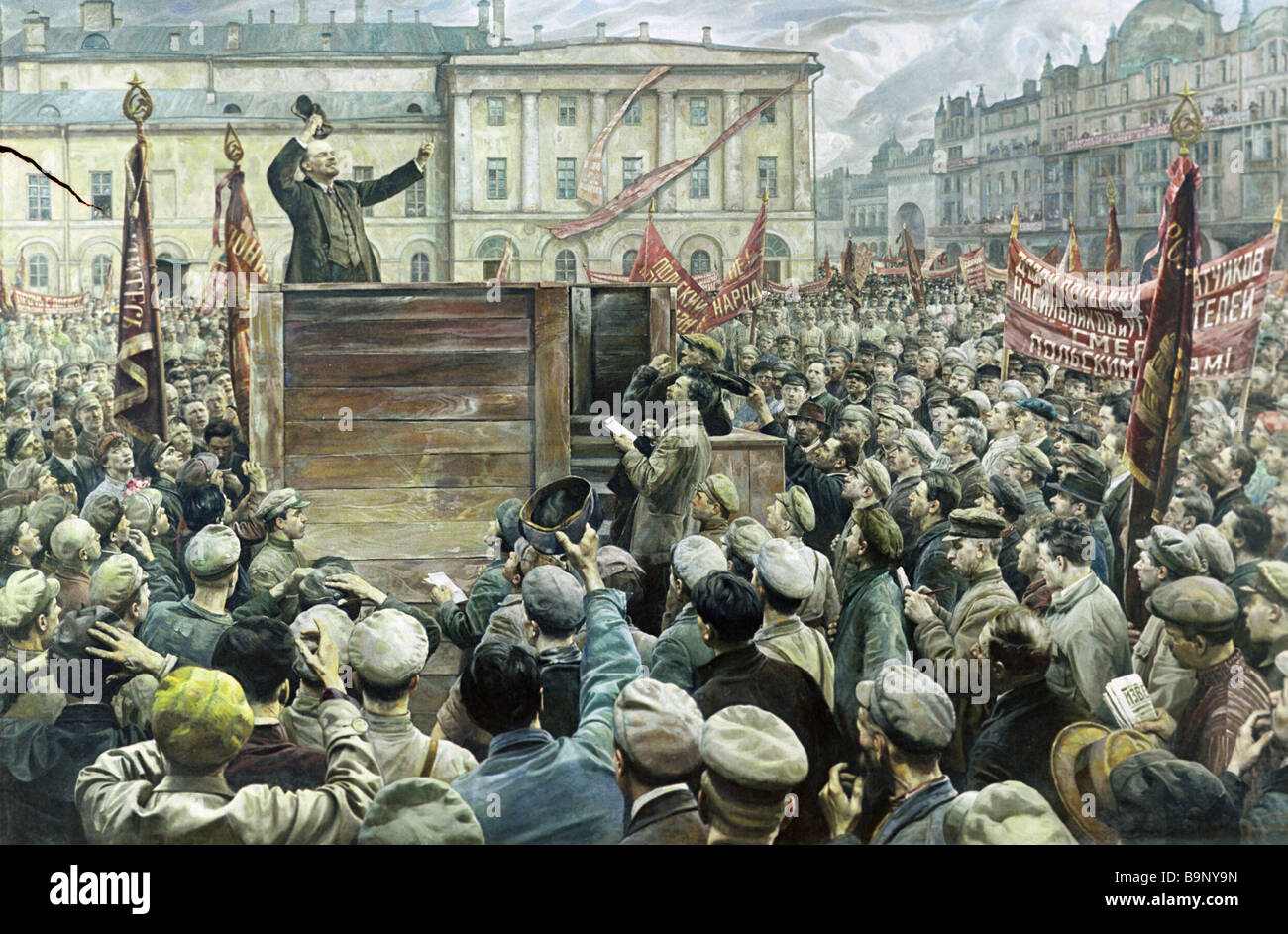 V I Lenin Addressing Red Army Units Going to the Polish Front on May 5 ...