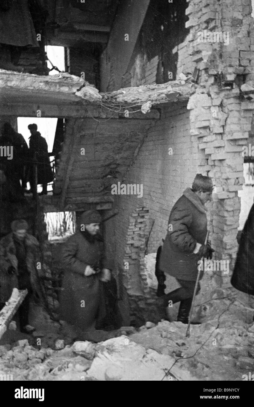 Commander of the 62nd Army V Chuikov in destroyed Stalingrad Stock ...