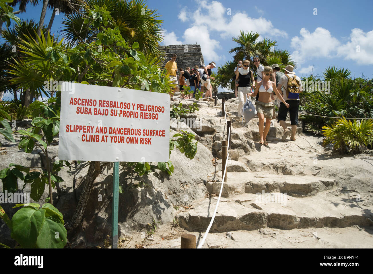 Mexico Yucatan 2009 Tulum the ancient Mayan ruined walled town with ...