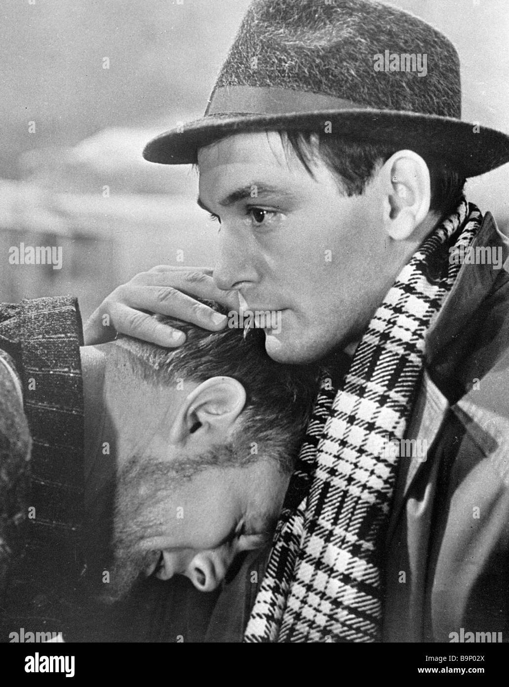 Alexander Belyavsky left as Sergei Krylov and Vasily Lanovoi as Oleg Tulin in the film Going ...