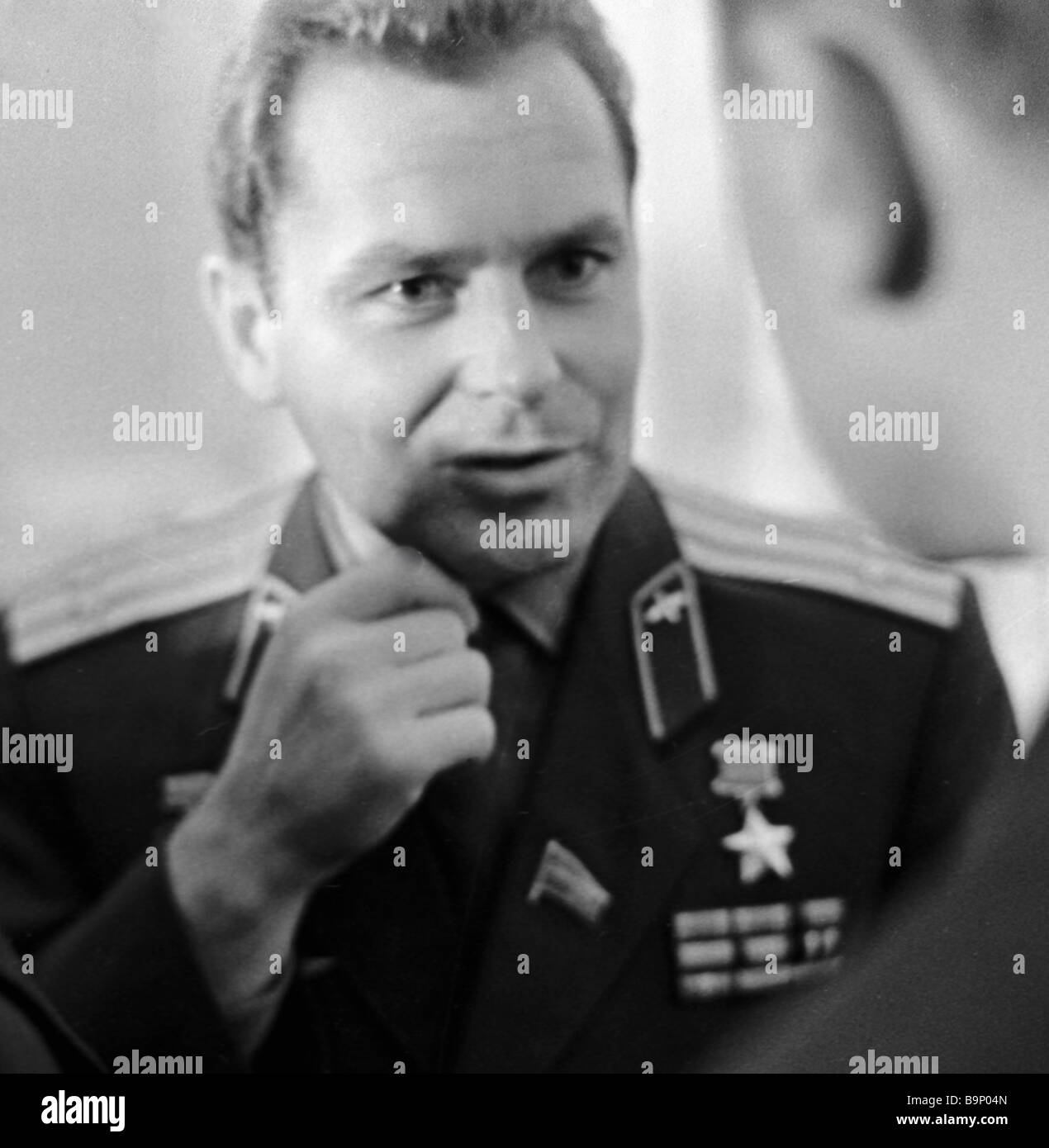 Space pilot Gherman Titov gives an interview at the Czech Republic ...