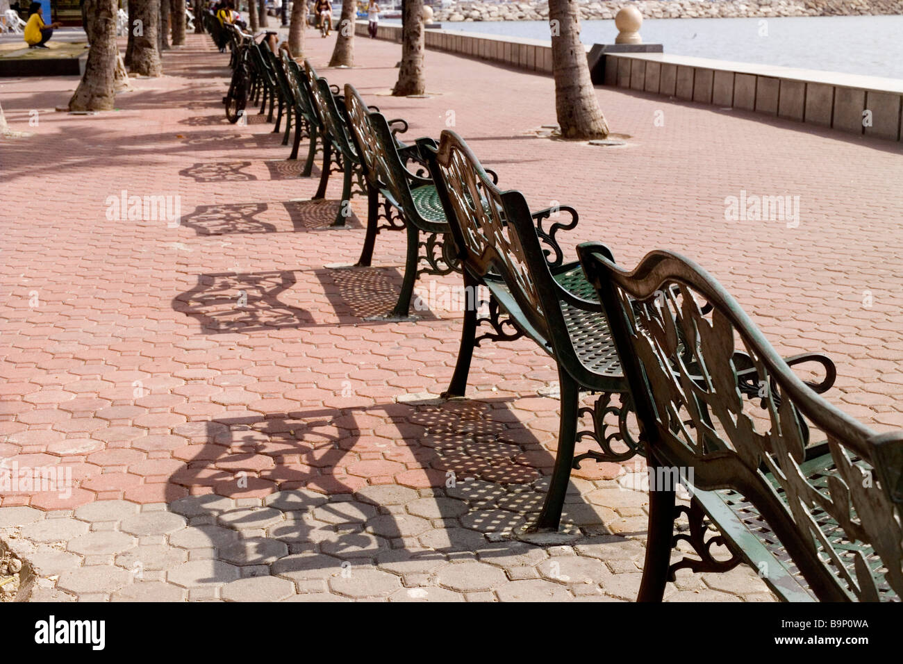 Park Benches at Baywalk Manila Philippines taken February 21 2005 Stock ...