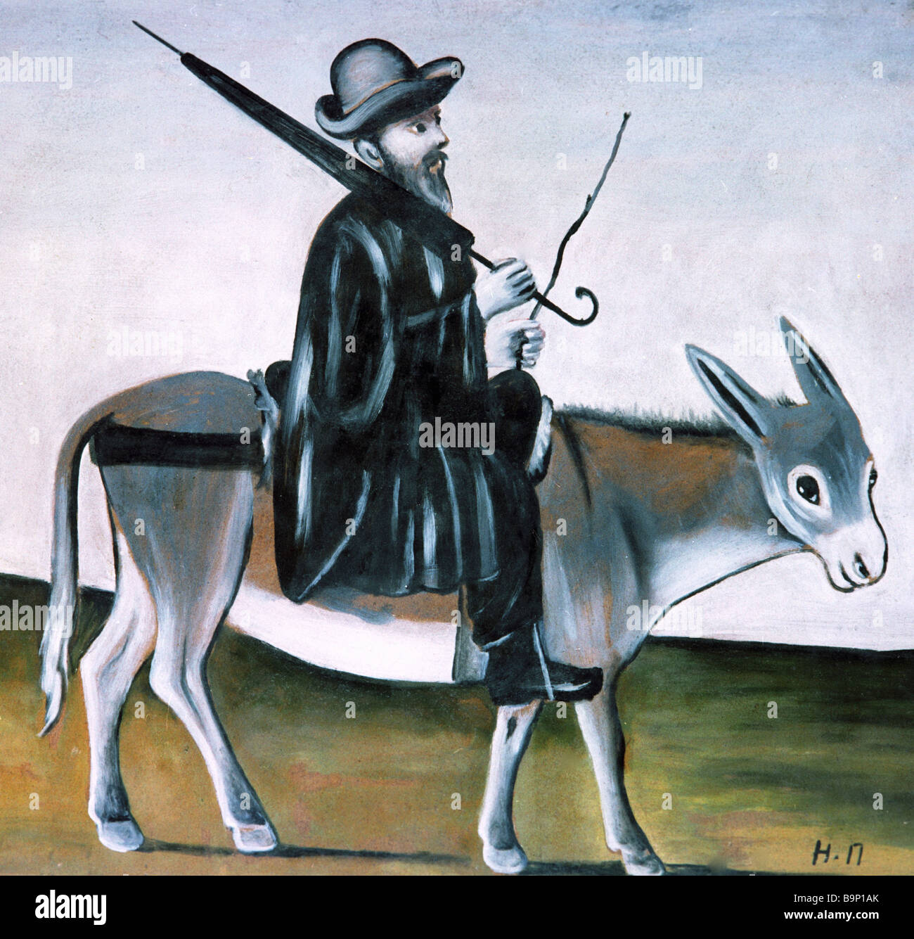 Niko Pirosmanashvili Pirosmani A Doctor on His Donkey Painting Stock ...