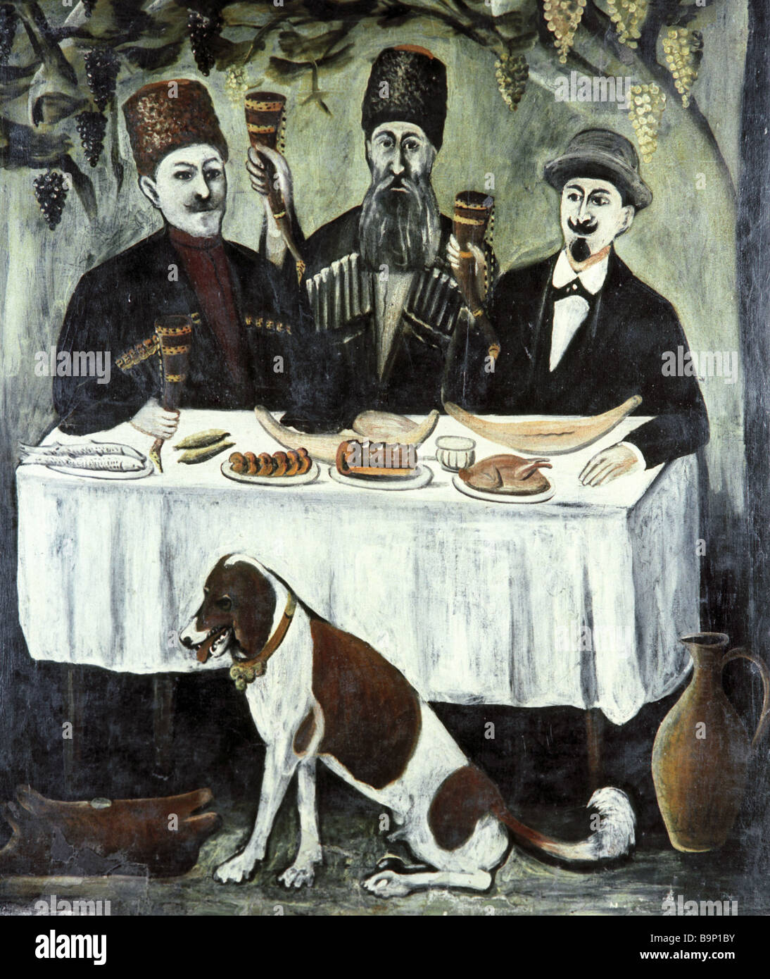 Niko Pirosmanashvili Pirosmani Revelry in a Grapevine Arbor Painting ...