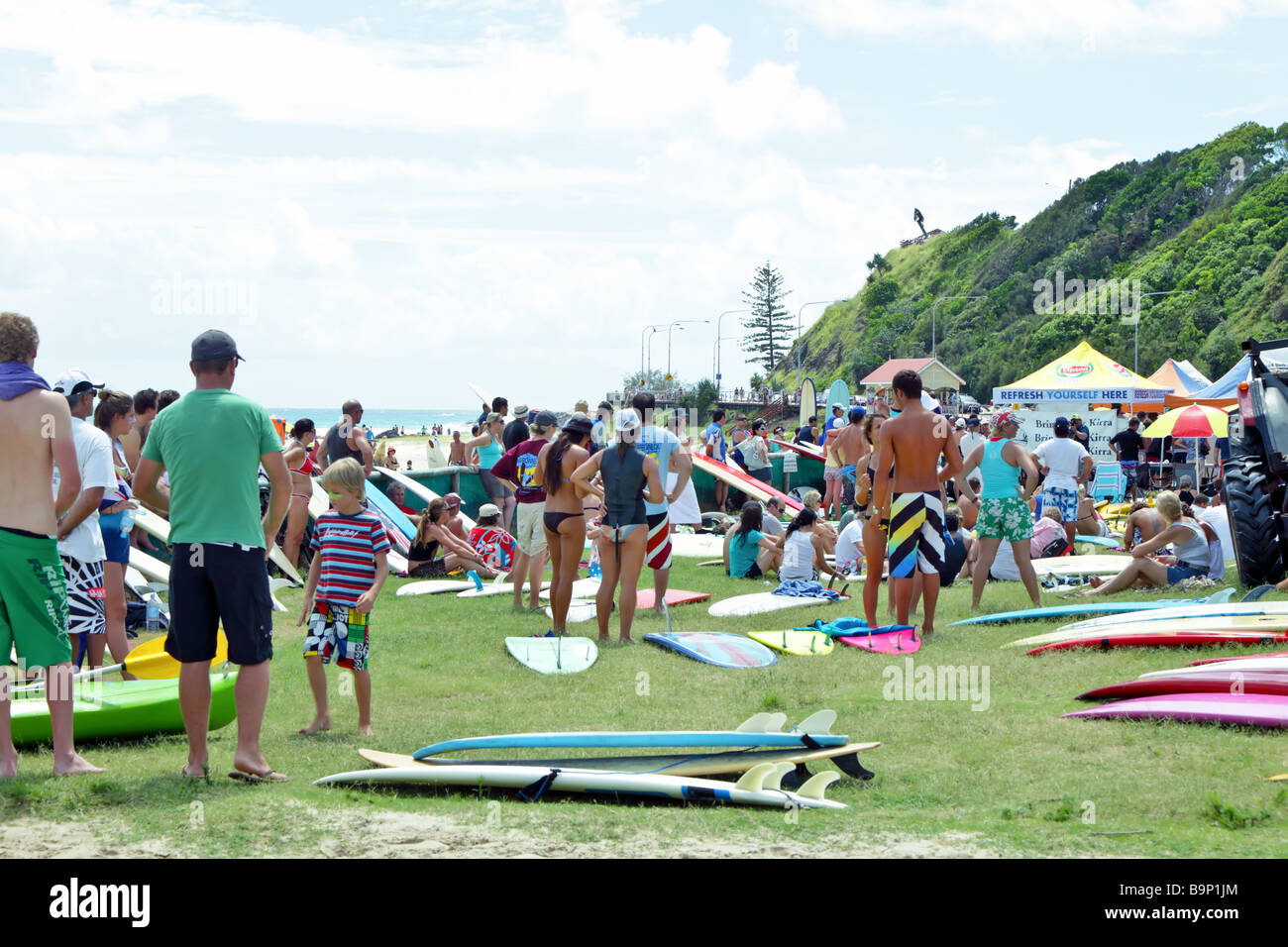 Protesters at a rally to protest beach pumping Stock Photo - Alamy
