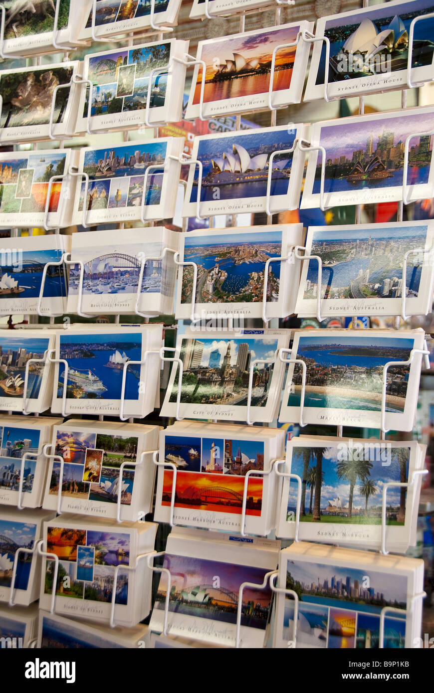 Postcard rack with scenes of Sydney and Australia Stock Photo - Alamy