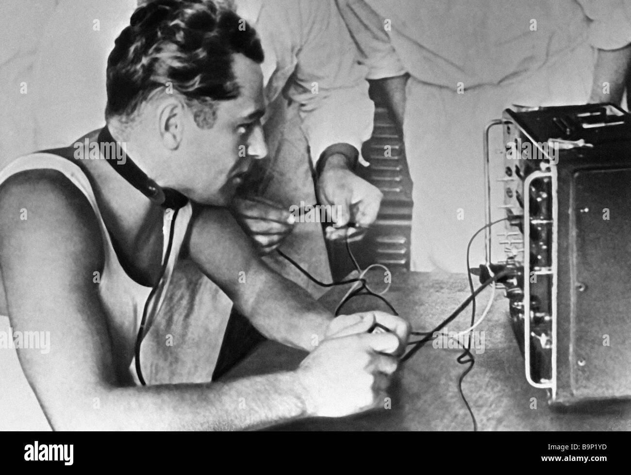 Cosmonaut German Titov trains for his space flight Stock Photo - Alamy