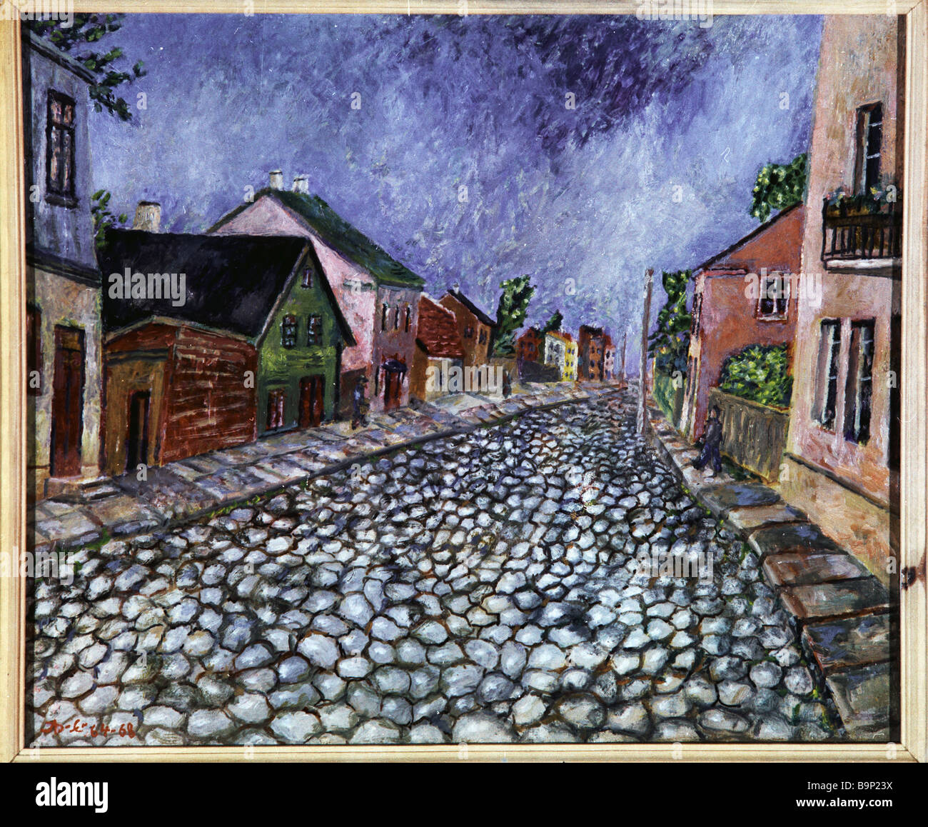 Reproduction of Erik Adamson Erik s painting Old Tartu Stock Photo - Alamy