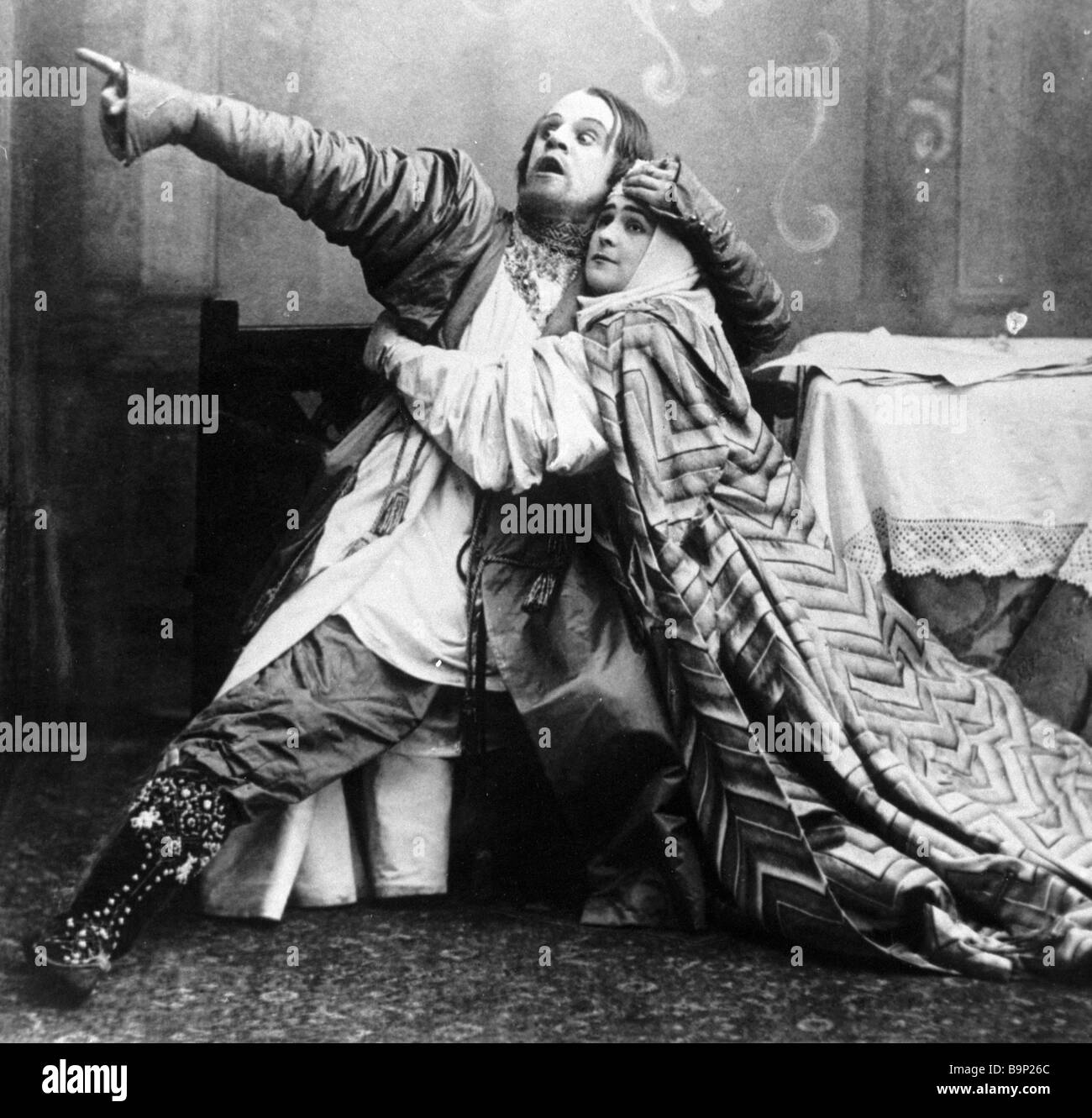 Olga Knipper right as Irina and Ivan Moskvin as Tsar Feodor in Tsar Feodor Ioannovich Staged at ...