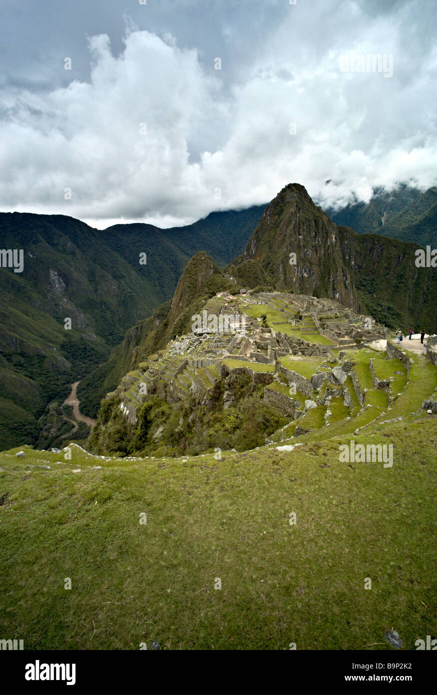 PERU MACHU PICCHU Classic view of Machu Picchu from the Inca terraces ...