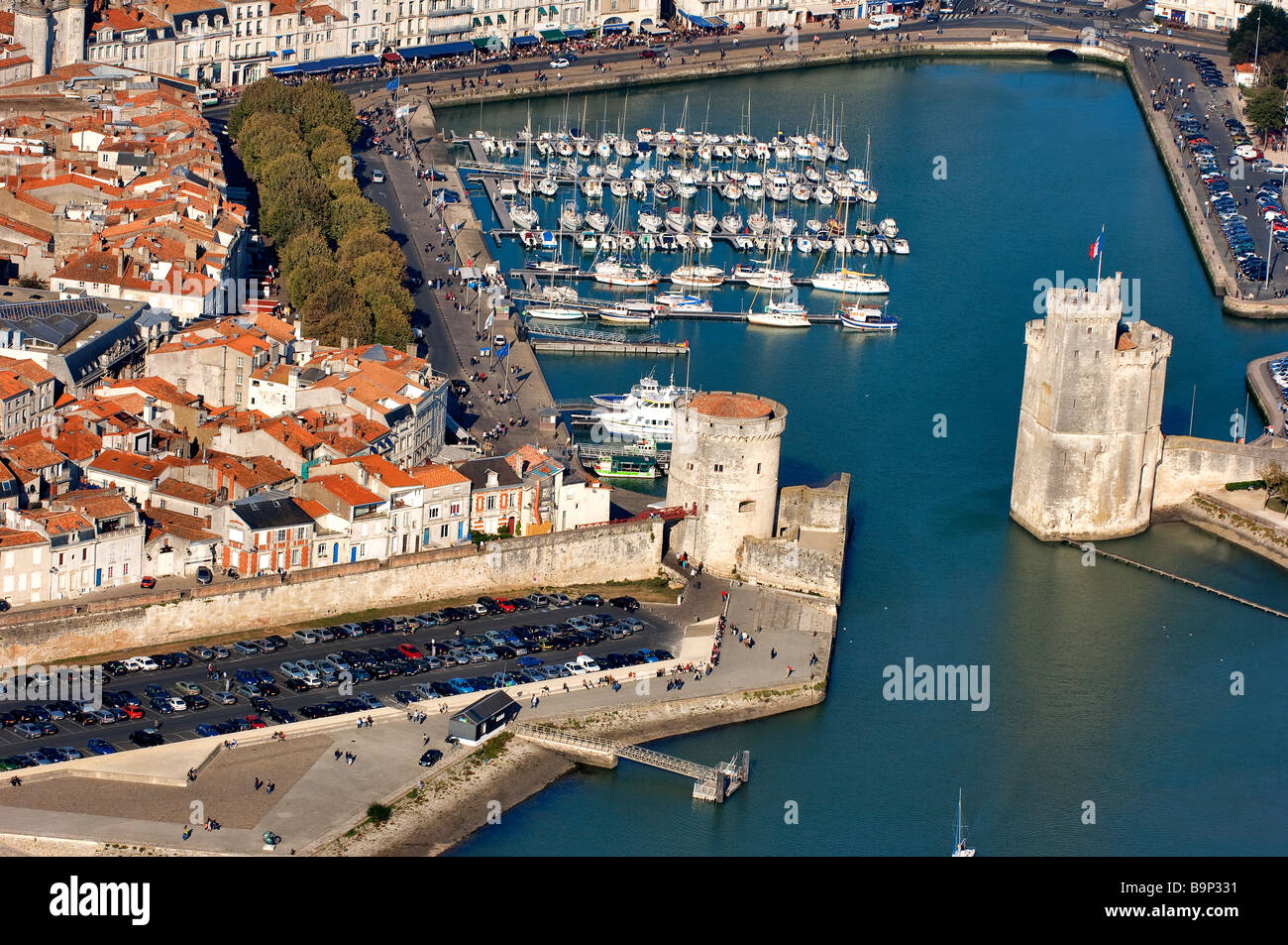 France, Charente Maritime, La Rochelle harbour (aerial view Stock Photo ...