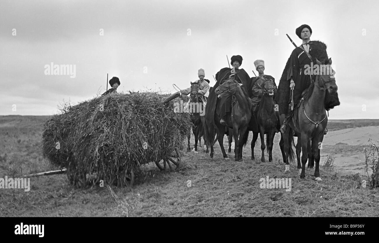 Cossacks on patrol in a scene from the film The Cossacks Stock Photo ...