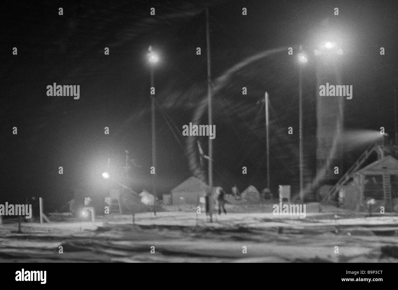 Soviet polar weather station Mostakh Island Stock Photo - Alamy