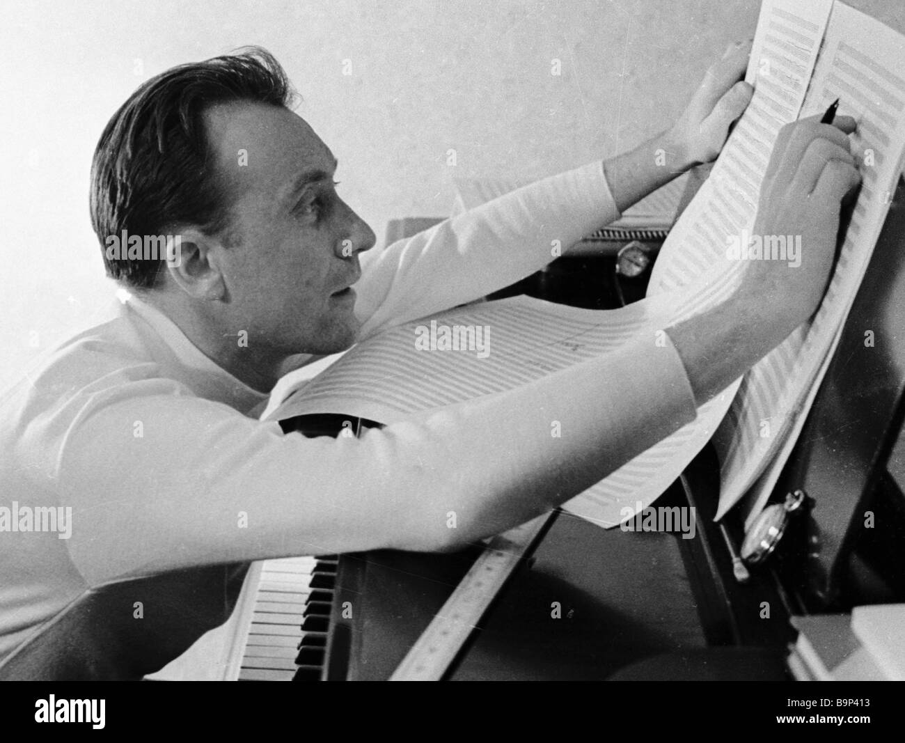 Composer Rodion Shchedrin working Stock Photo - Alamy
