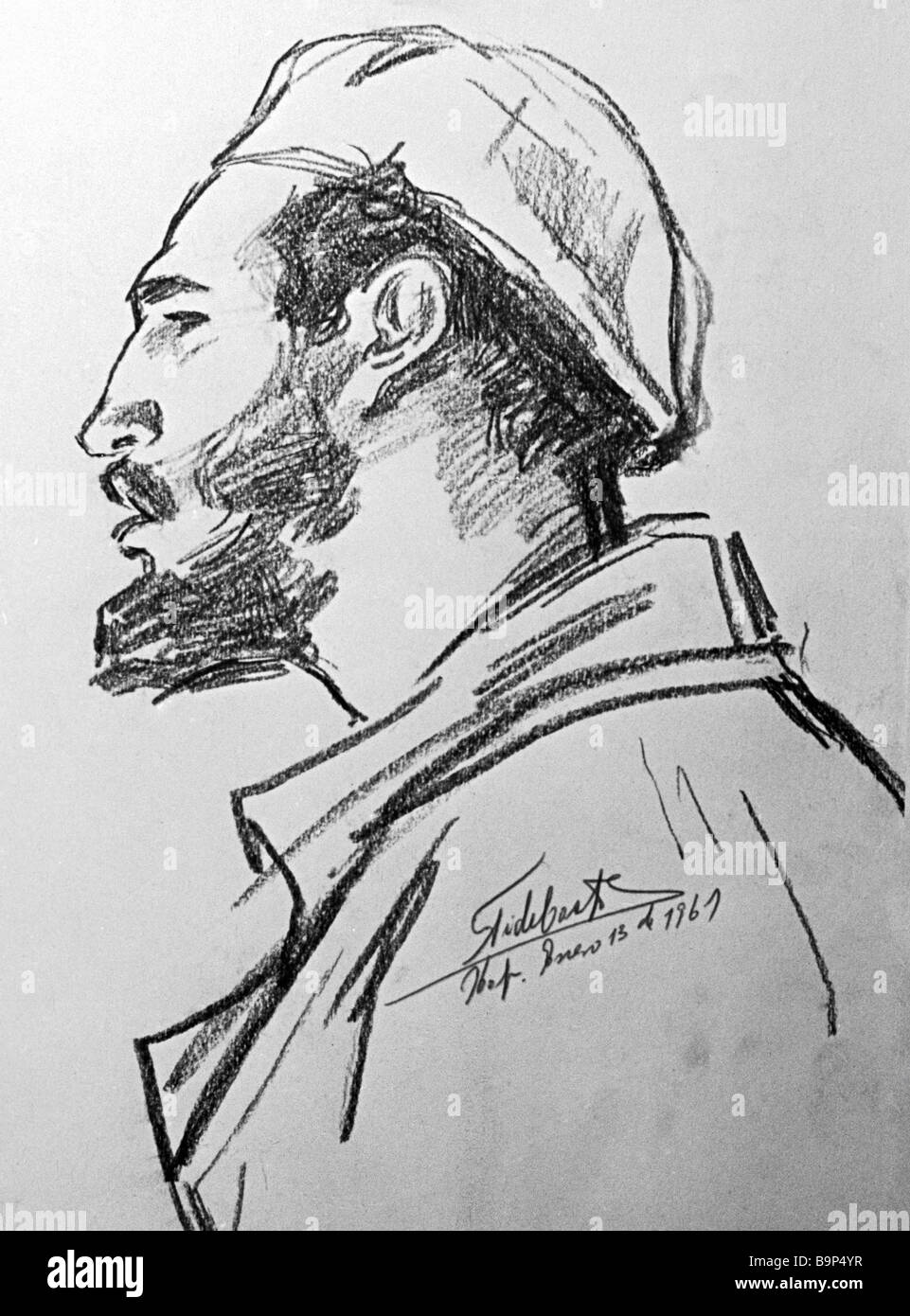 Fidel Castro Drawing