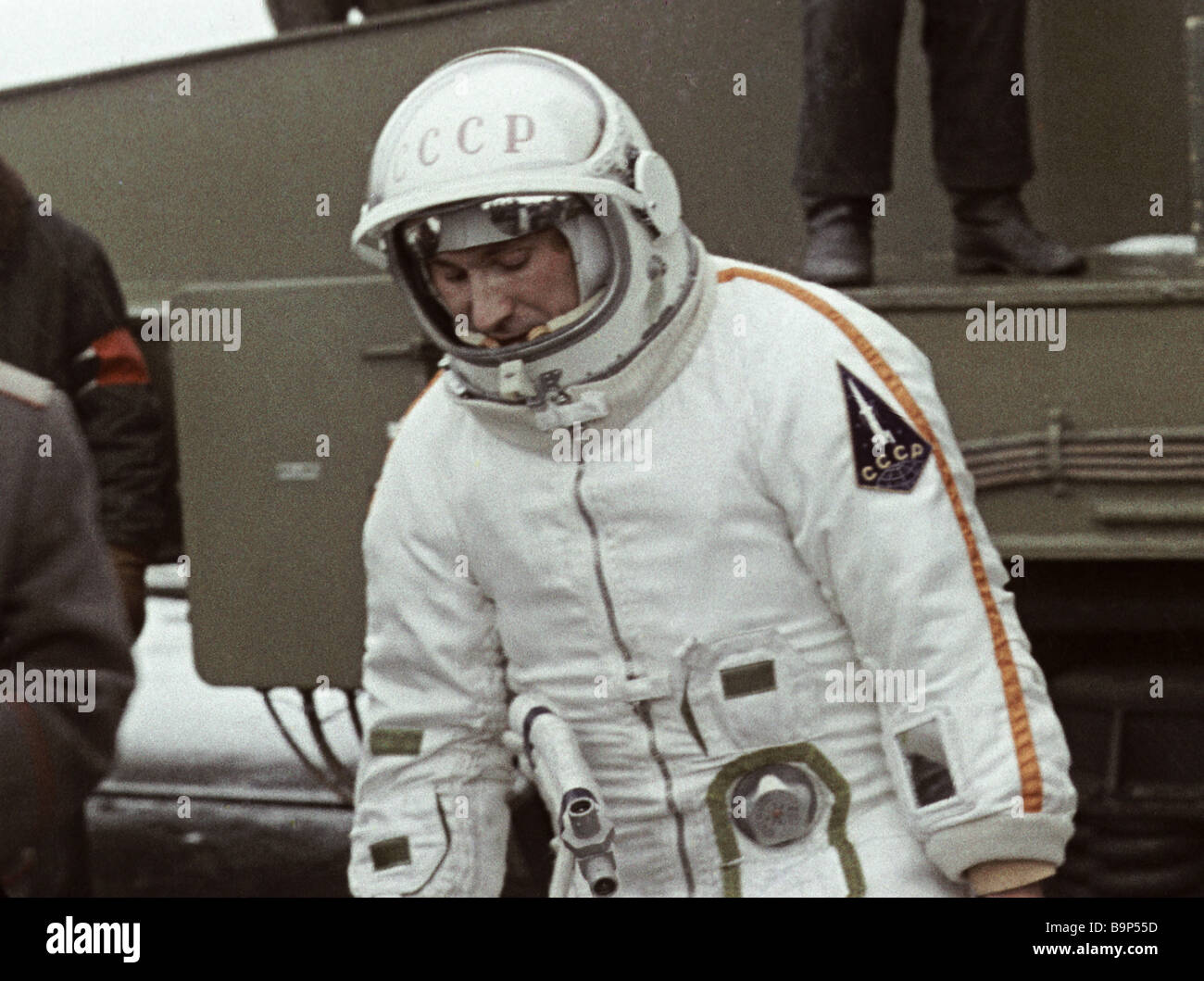 Cosmonaut Pavel Belyayev before Voskhod 2 spacecraft launch Stock Photo ...
