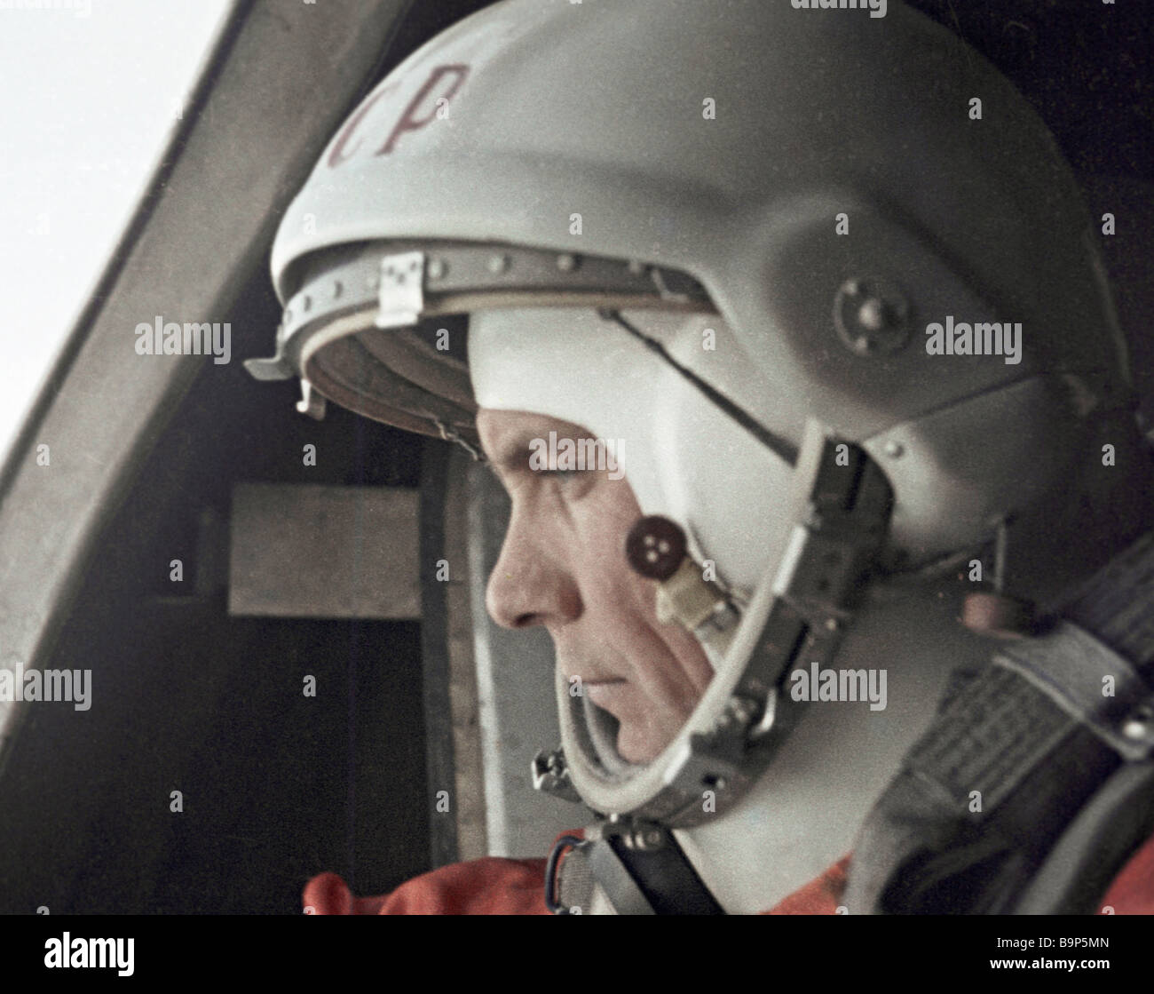 Cosmonaut Popovich in a Vostok spaceship simulator Stock Photo - Alamy