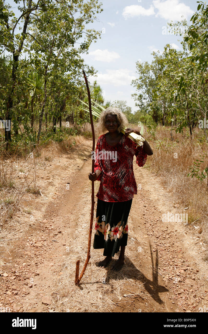 Old Aboriginal woman in Arnhem land, Australia Stock Photo - Alamy
