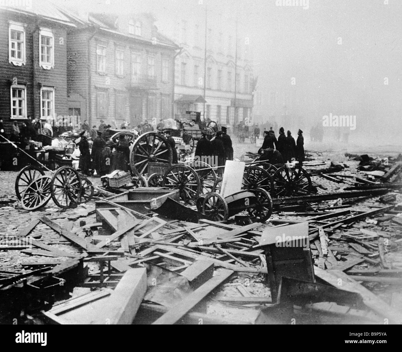 Destroyed streets after Kronstadt uprising The 1905 Revolution Stock ...