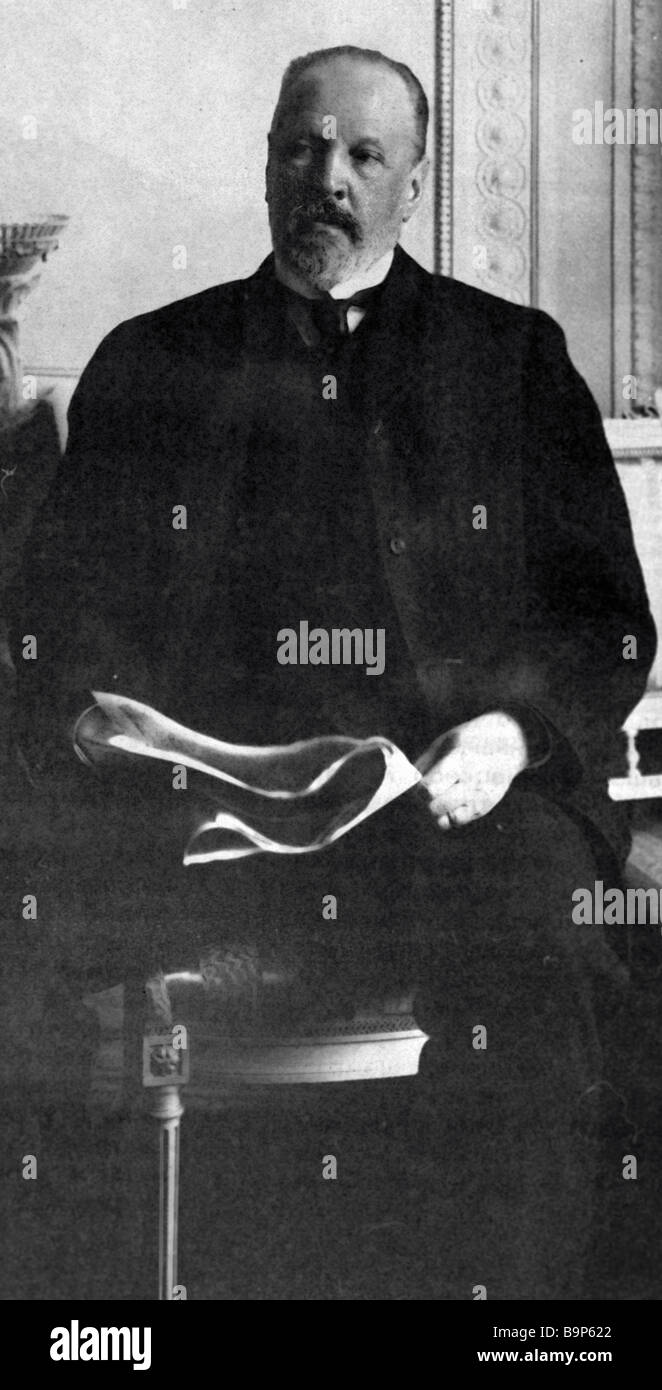 Count Sergei Witte with a newspaper on the sofa Stock Photo - Alamy