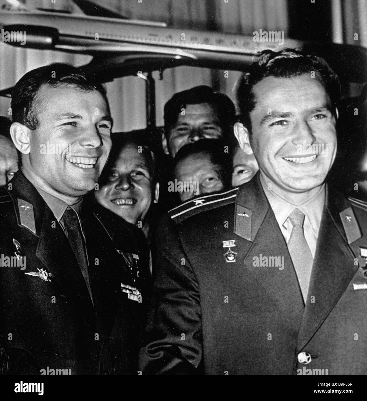 Yury Gagarin the world s first spaceman left and German Titov who made ...