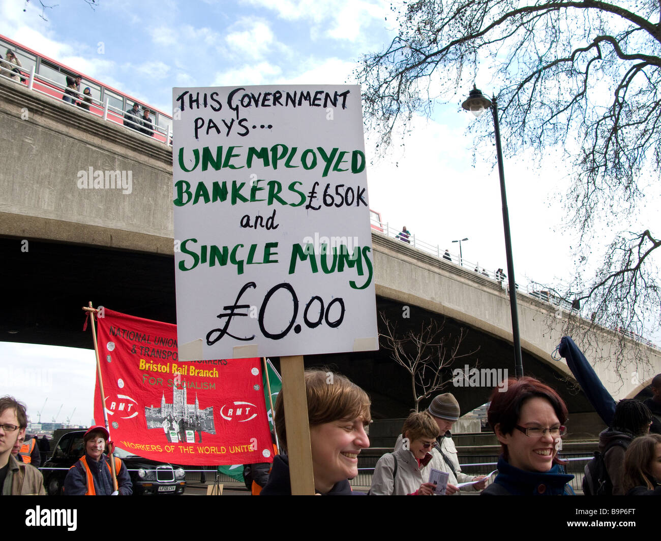G20 protest march in central London, 28/03/09 Stock Photo - Alamy