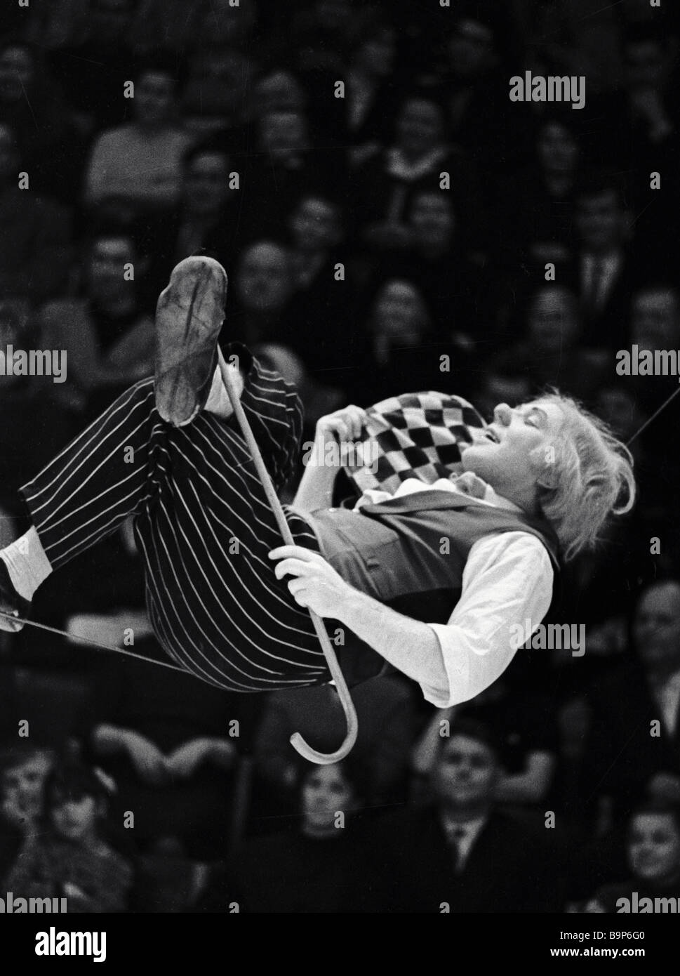 Clown Oleg Popov performing in the circus arena Stock Photo - Alamy