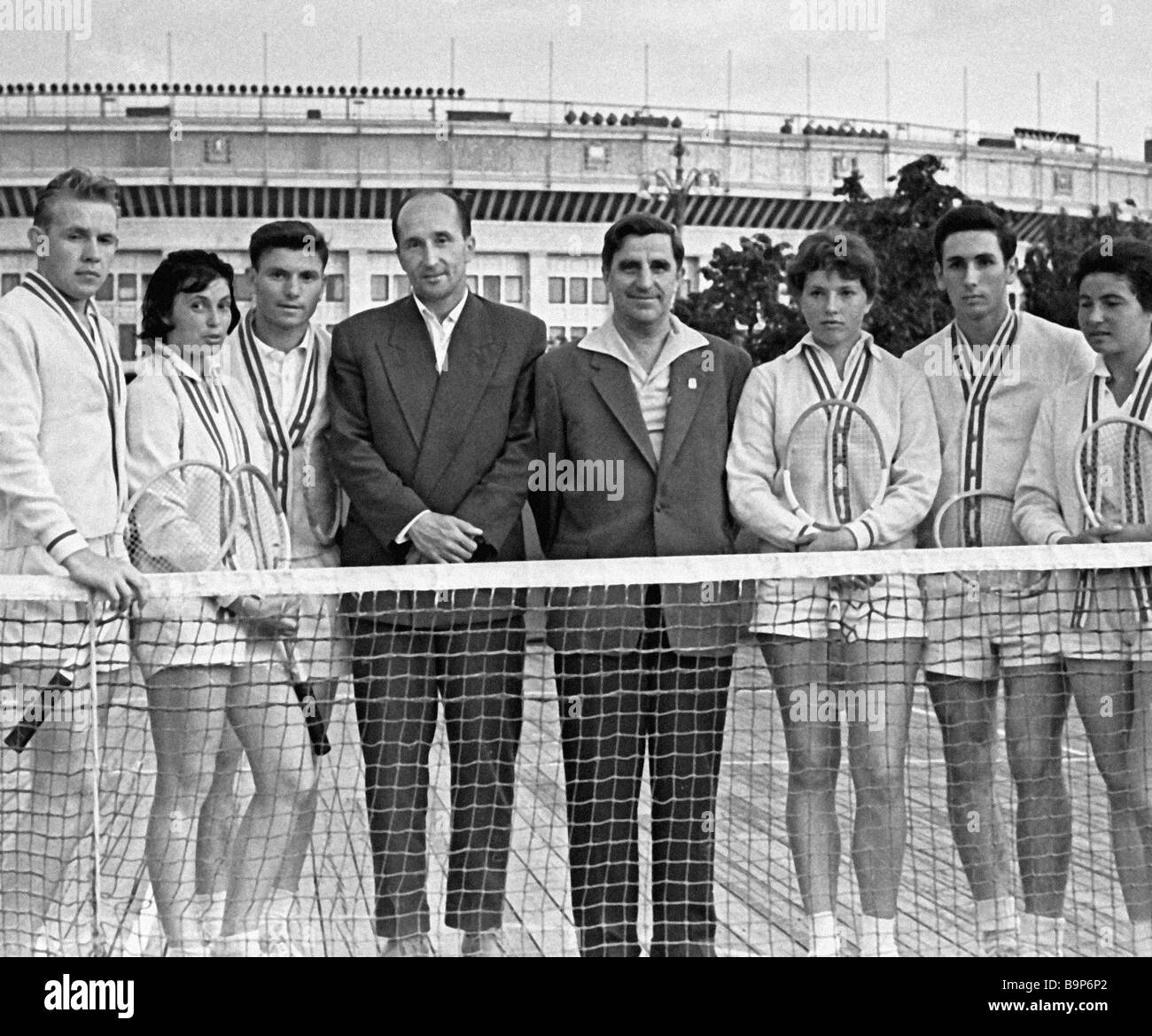 Soviet tennis player Anna Dmitriyeva second left among the Soviet ...