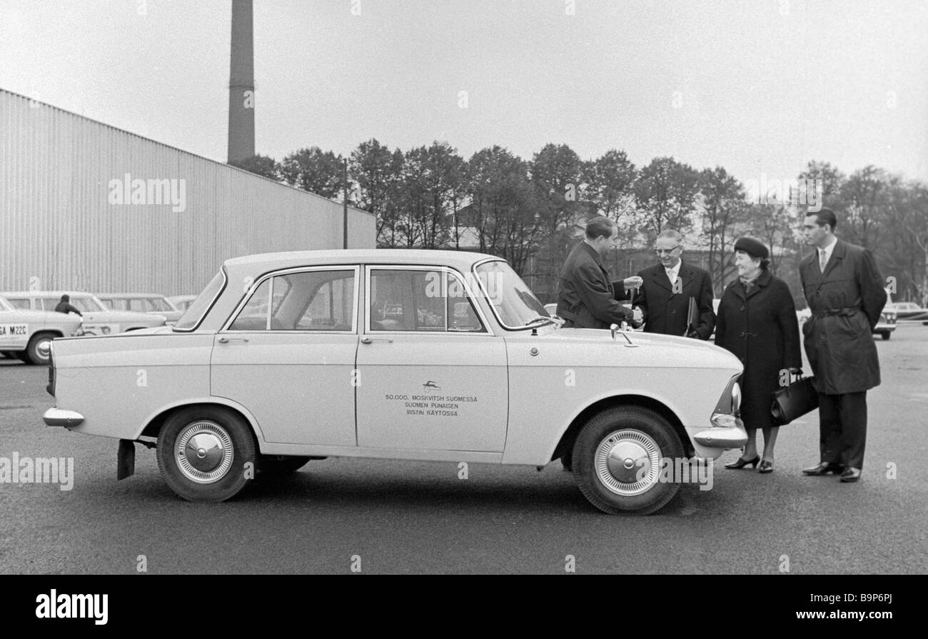 50000th Moskvich 408 car handed to the Red Cross Finnish section at the ...