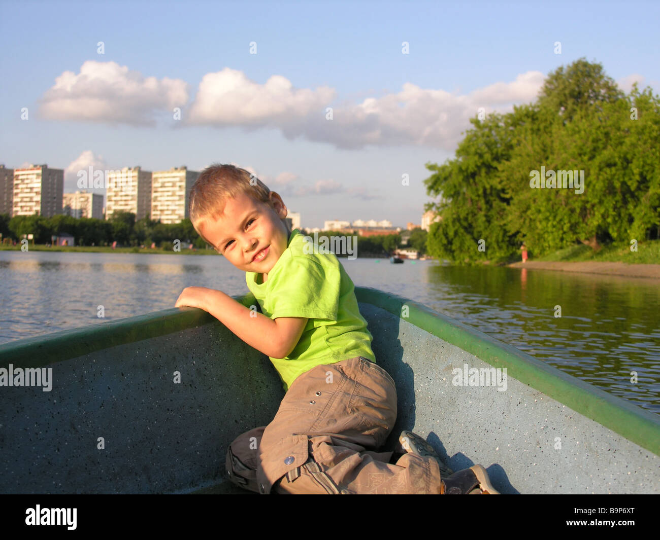 child on boat Stock Photo - Alamy