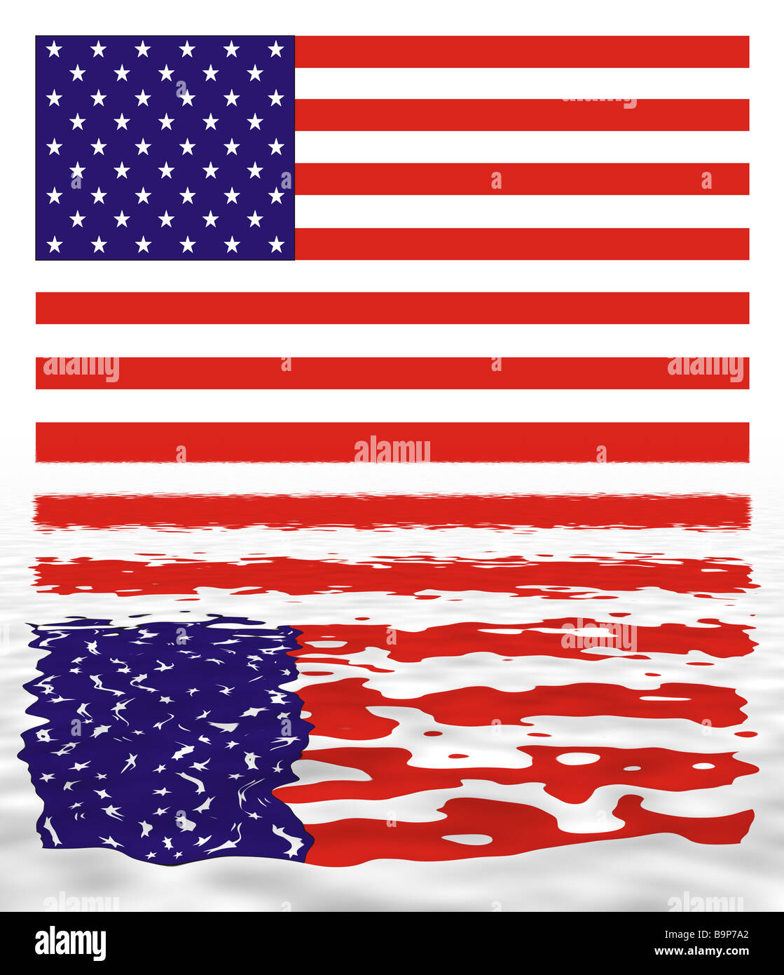 usa flag reflection Stock Photo - Alamy