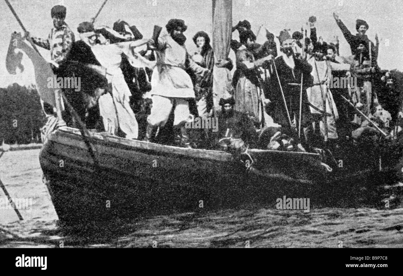 Still from first Russian feature film Stenka Razin Outlaws of the Lower ...