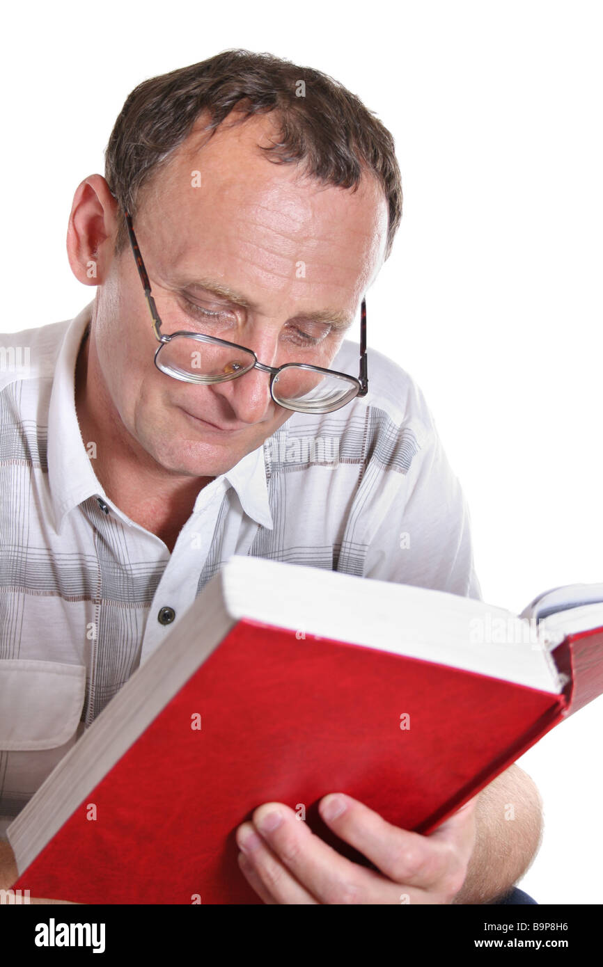 senior reading book Stock Photo - Alamy