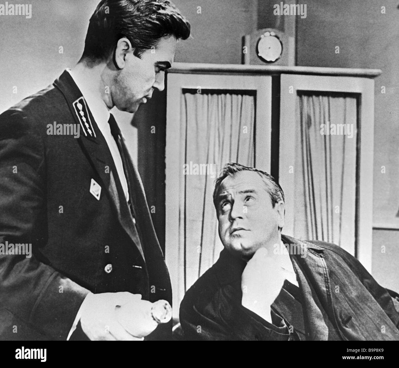 Actors Viktor Tarasov as Chizhov left and Igor Gorbachev as Friend of ...