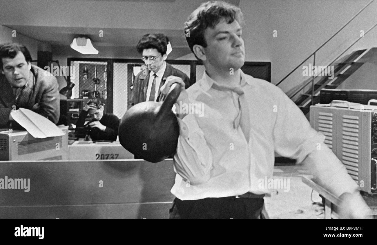 Mikhail Derzhavin as Boris front row in film Lebedev Against Lebedev by ...