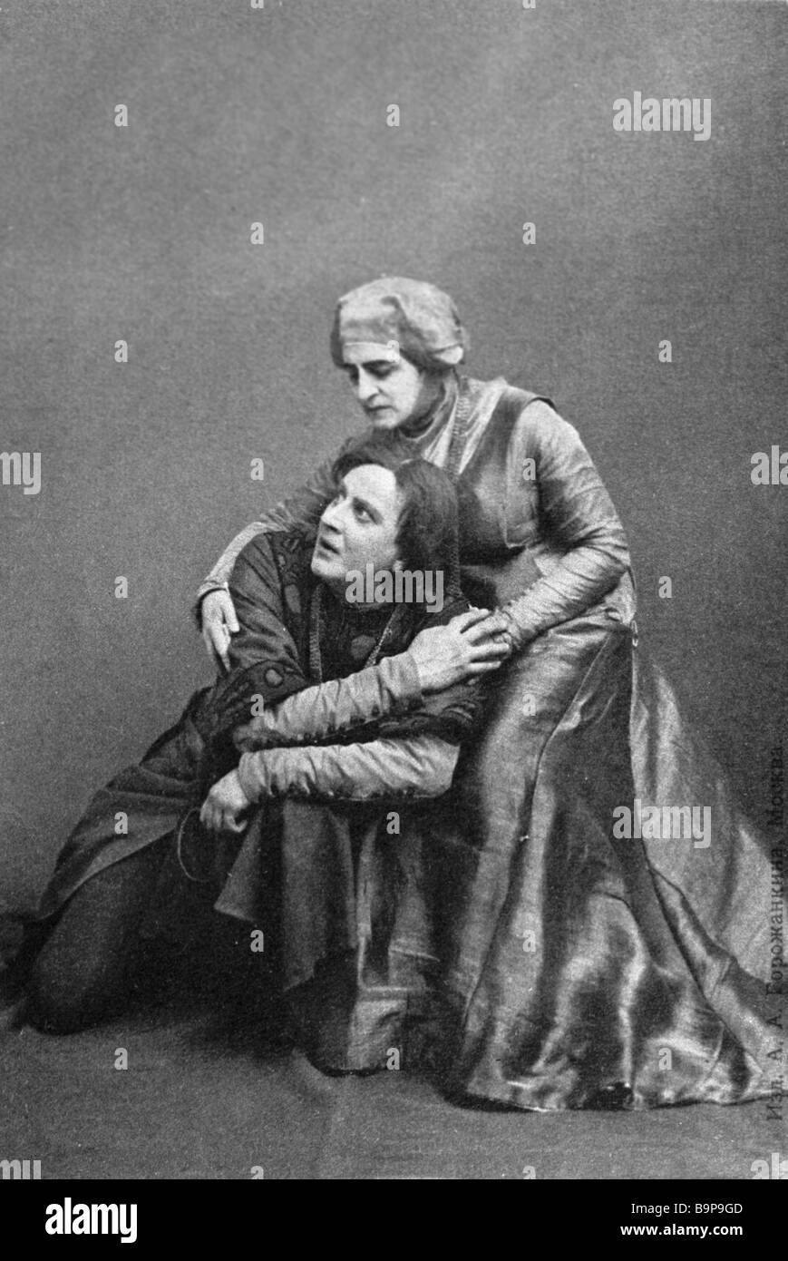 Russian actress Olga Knipper Chekhova right as Gertrude and actor ...