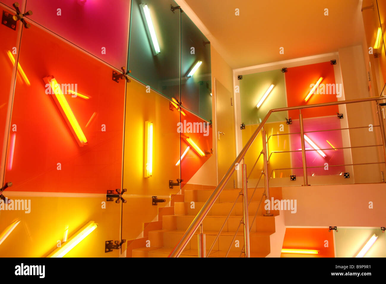 fluorescent color interior Stock Photo - Alamy