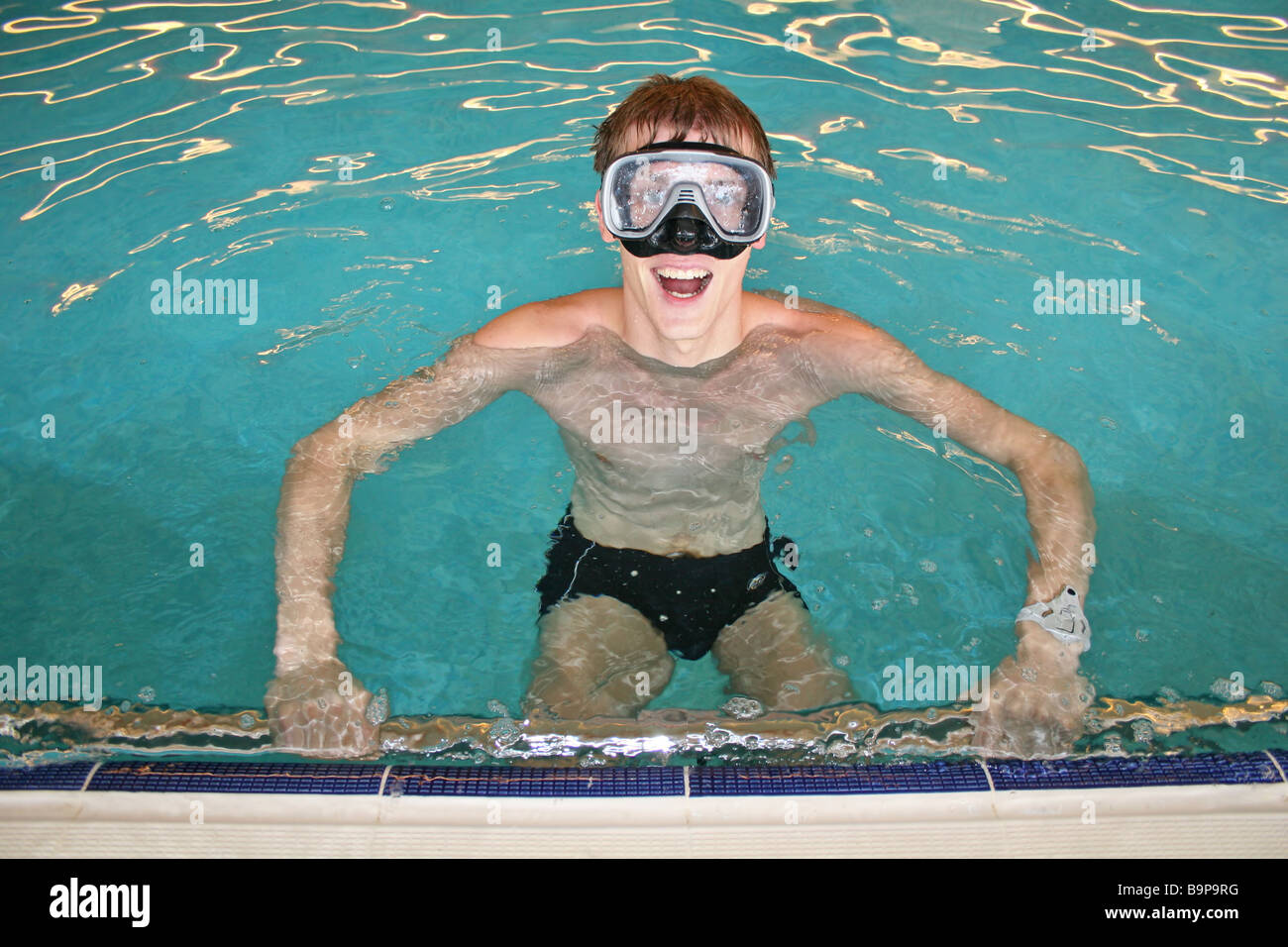 man in pool Stock Photo - Alamy