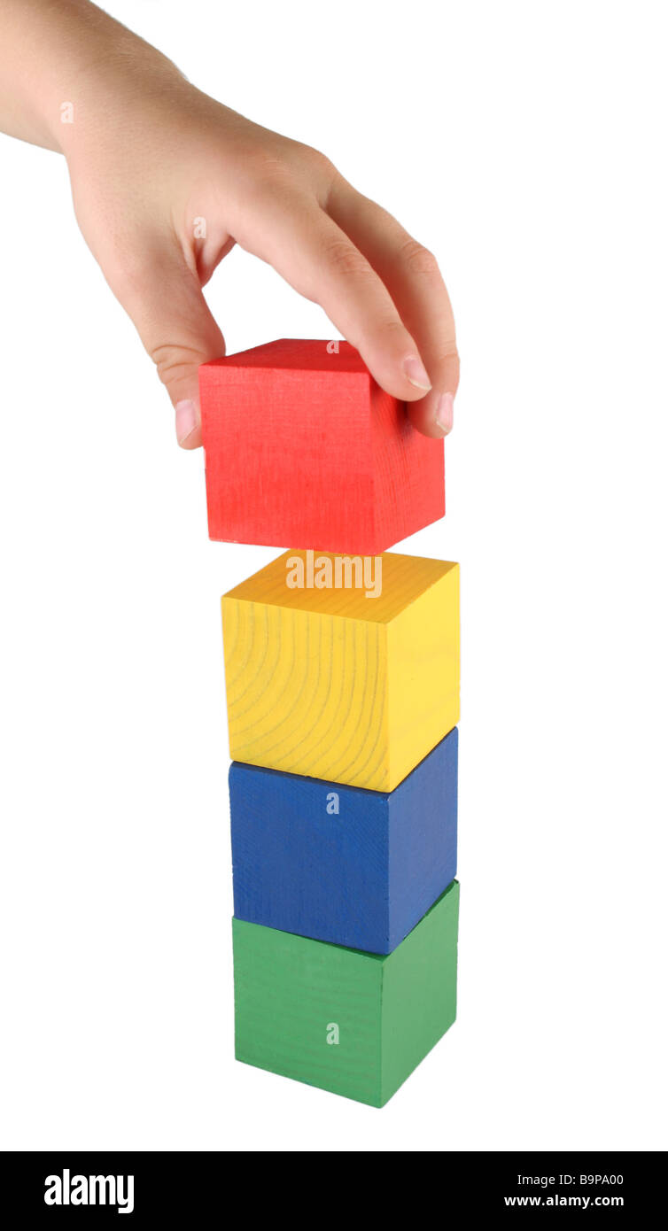 child making tower Stock Photo - Alamy