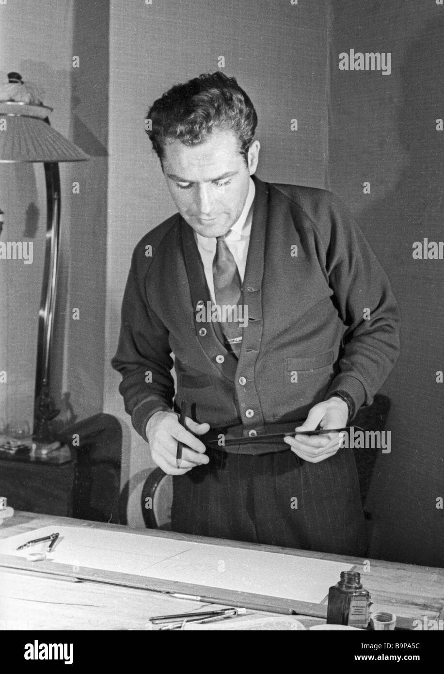 Soviet spaceman German Titov as Zhukovsky Air Force Academy student ...