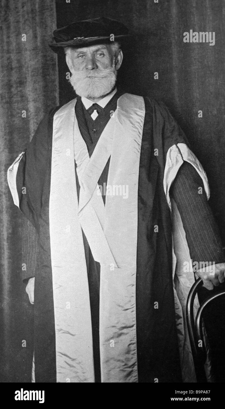 Academician Ivan Pavlov 1849 1936 wearing University of Cambridge ...