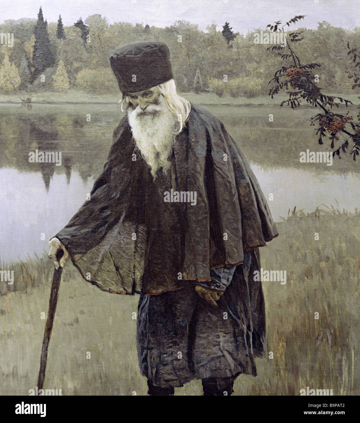 A reproduction of Mikhail Nesterov s painting The Hermit From the ...