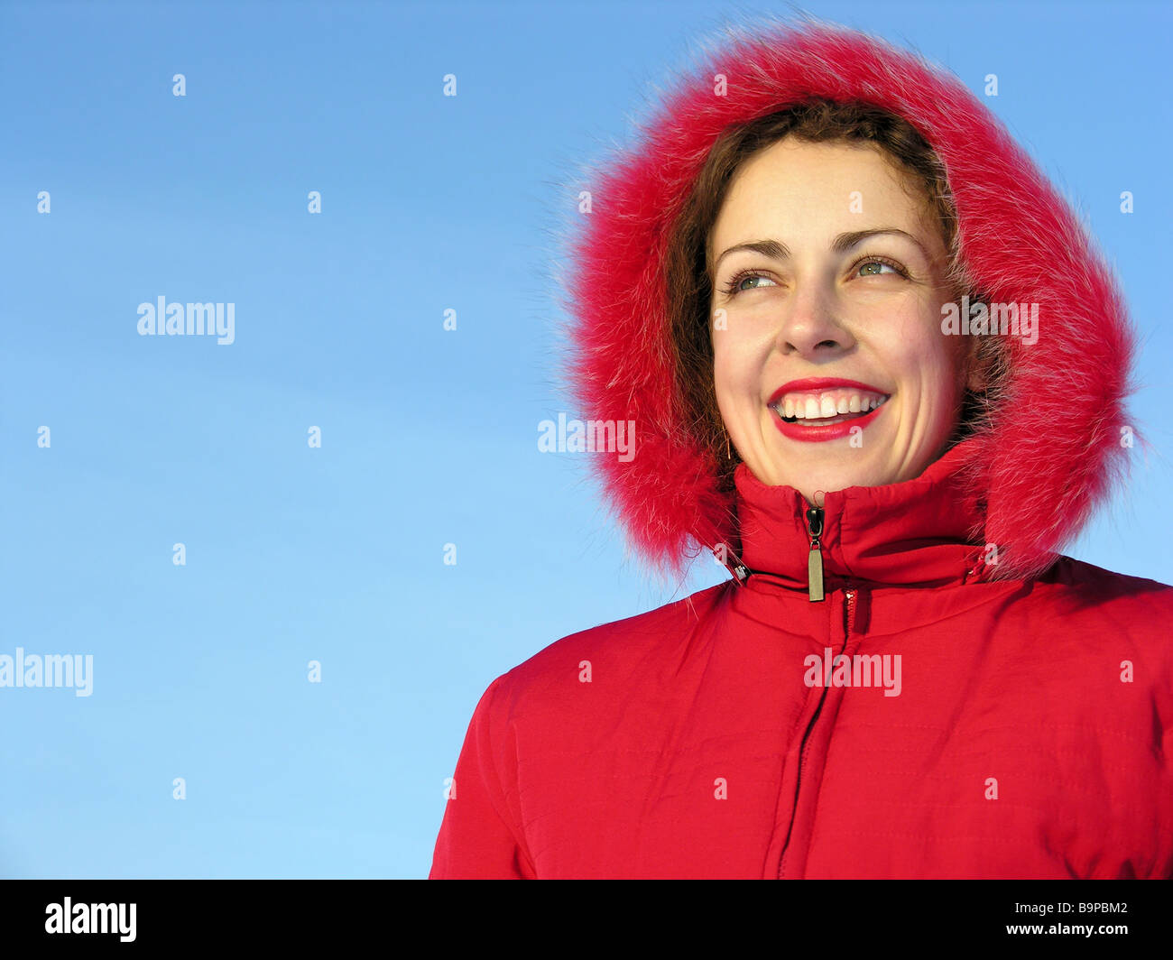 face woman smile winter Stock Photo - Alamy