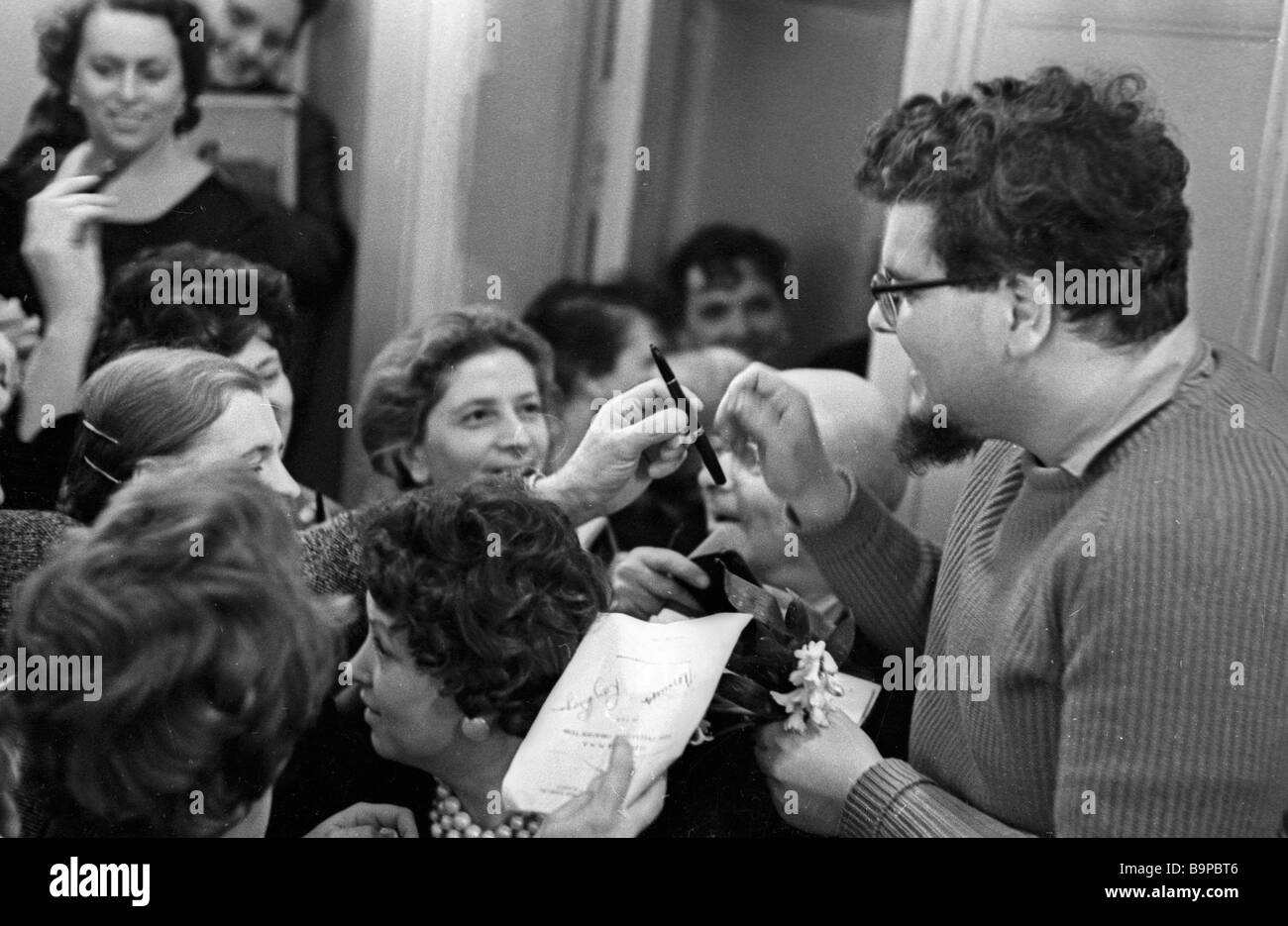 British pianist John Ogdon right who was awarded the gold medal at the ...