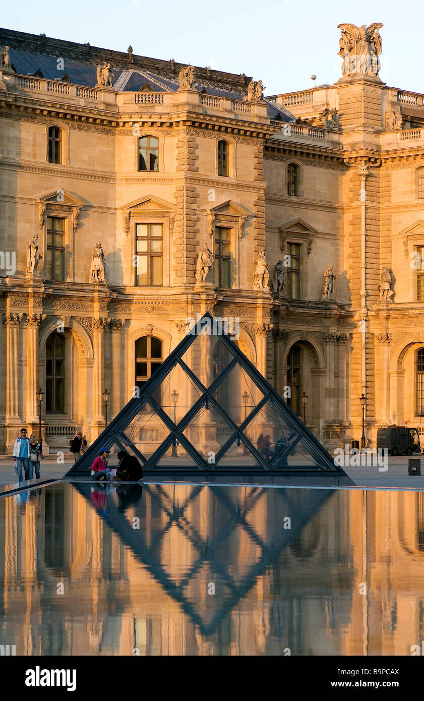 France, Paris, Louvre Museum, Cour Napoleon and the Pyramid by ...