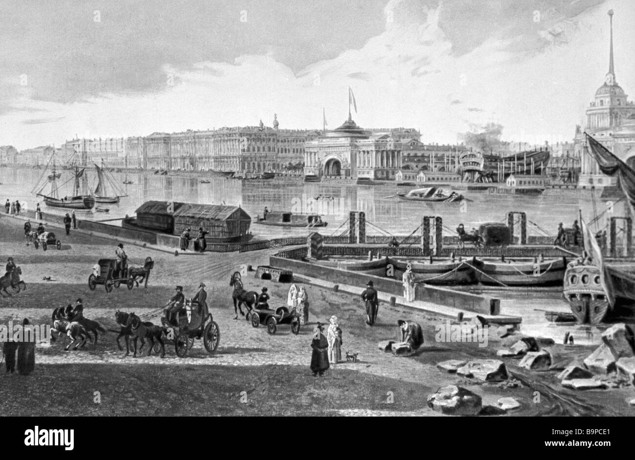 Reproduction of 1800 painting The Winter Palace and the Admiralty by ...