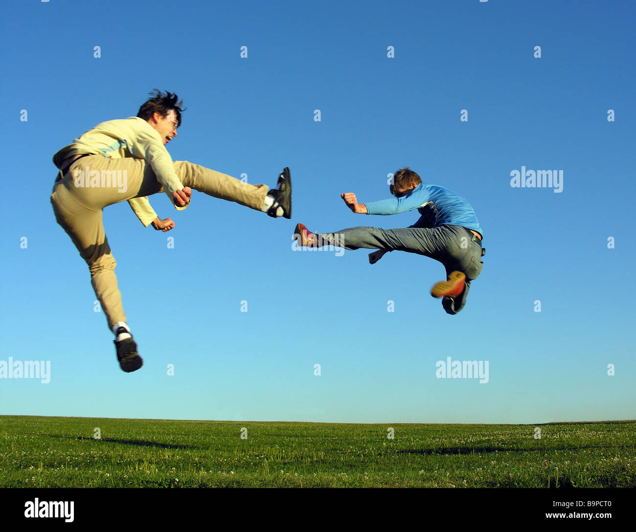 two fly fight man Stock Photo - Alamy