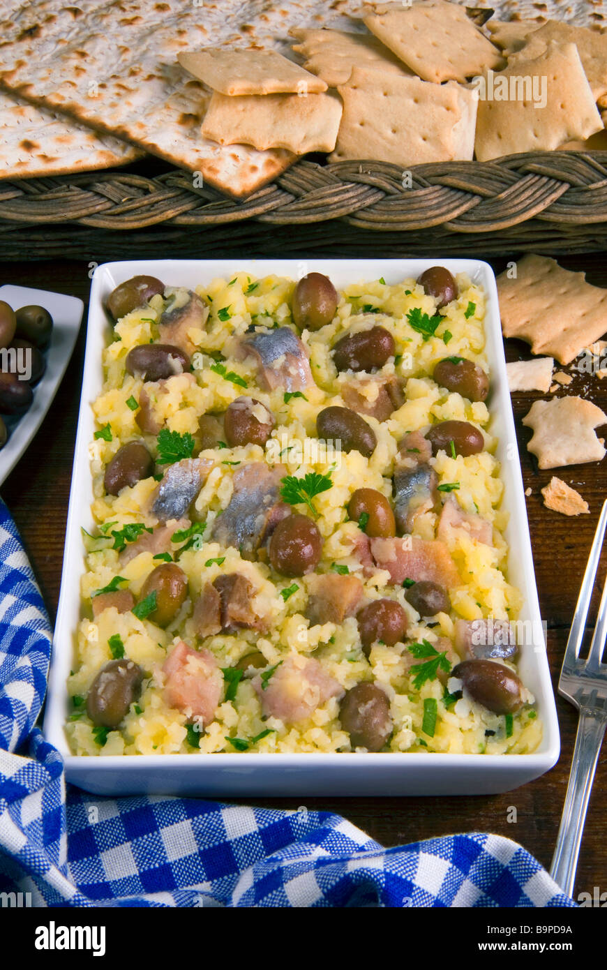 Herrings and potatoes Israeli cooking Israel Stock Photo - Alamy